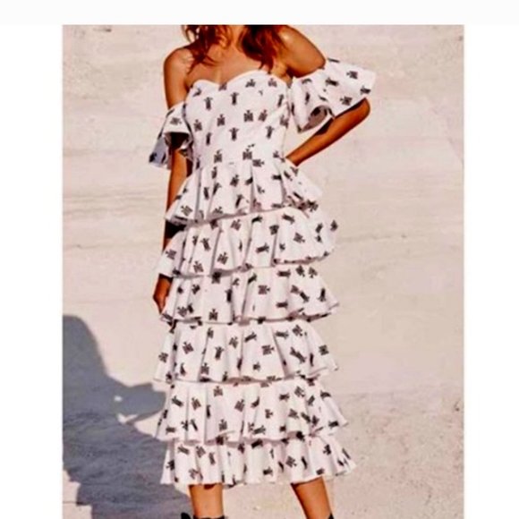 Caroline Constas | Dresses | Caroline Constas Tiered Midi Dress | Poshmark